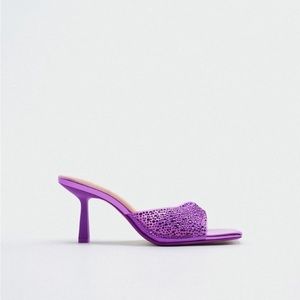 Zara | Shoes | Zara Rhinestone Vinyl High Heel Sandals | Poshmark